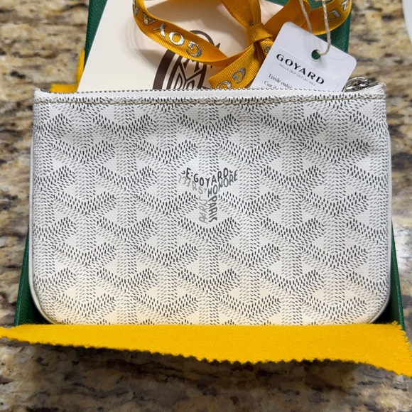 Goyard | Bags | Goyard White Senate Pm Pouch | Poshmark